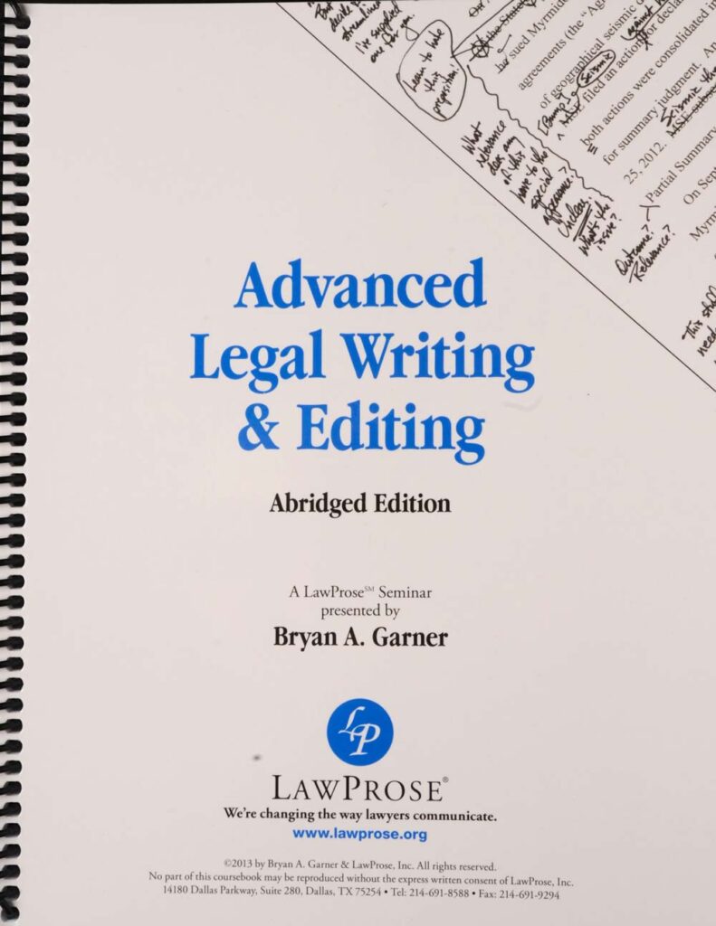 Advanced Legal Writing & Editing — — LawProse